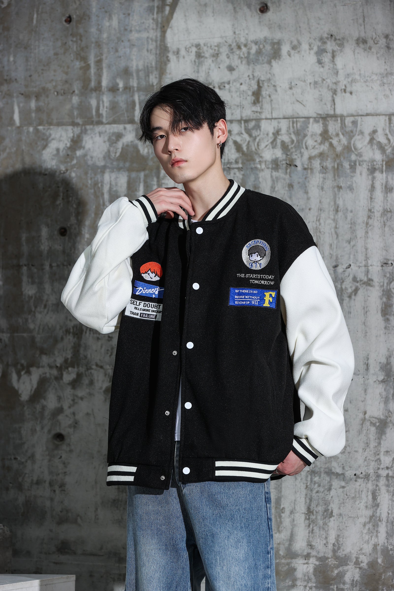 Oversized Vintage Graphic Baseball Jacket