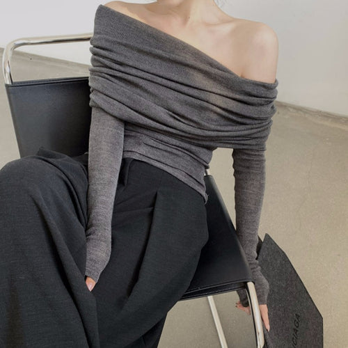 Off Shoulder Knit Top